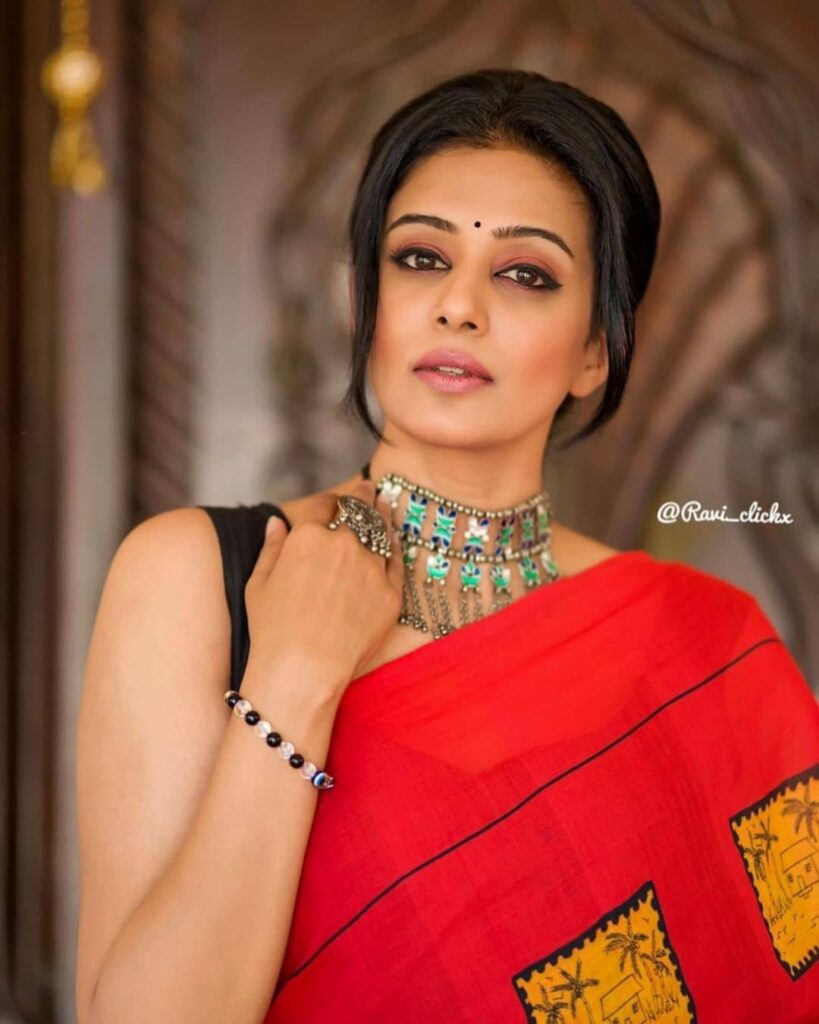 Priyamani Latest Stills In Red Saree - Glam Actress